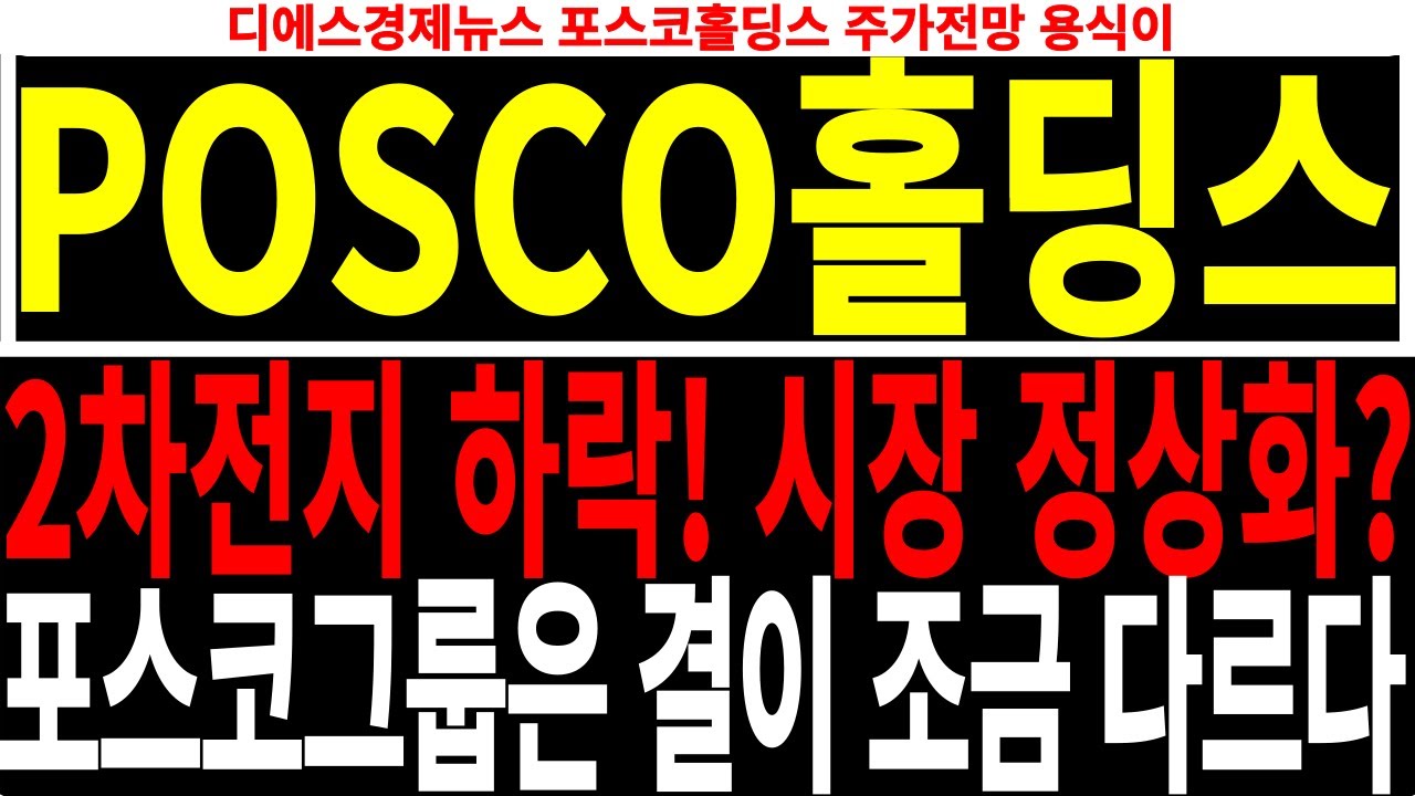 Posco홀딩스 주가전망 2차전지 하락 시장 정상화 포스코그룹은 결이 조금 다르다 Feat디에스경제뉴스 포스코홀딩스 주가
