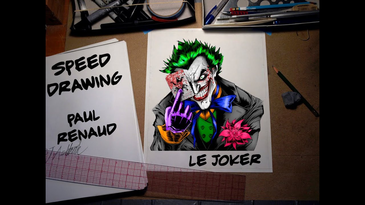 Speed Drawing - Dédicace de Paul Renaud à Comics Zone - Le Joker - YouTube