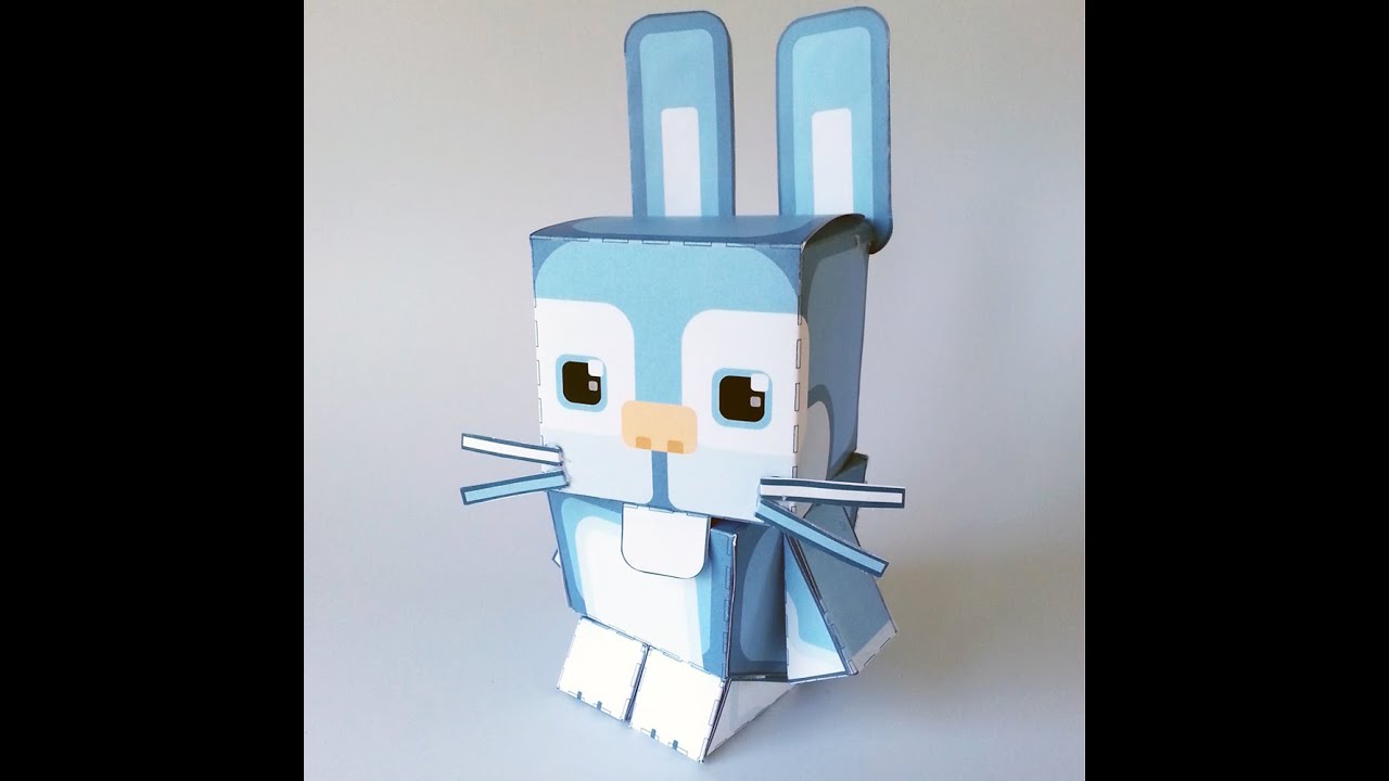Rabbits - Paper Toy Instructions - www.boxedspapercrafts.com - YouTube