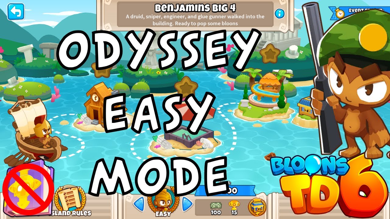 BTD6 | Odyssey Easy Mode | Benjamins Big 4 | No MK No Powers Used Guide ...