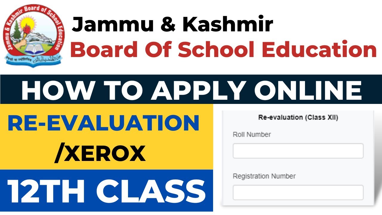 How To Apply Online For JKBOSE 12th Revaluation / Xerox Forms #jkbose # ...