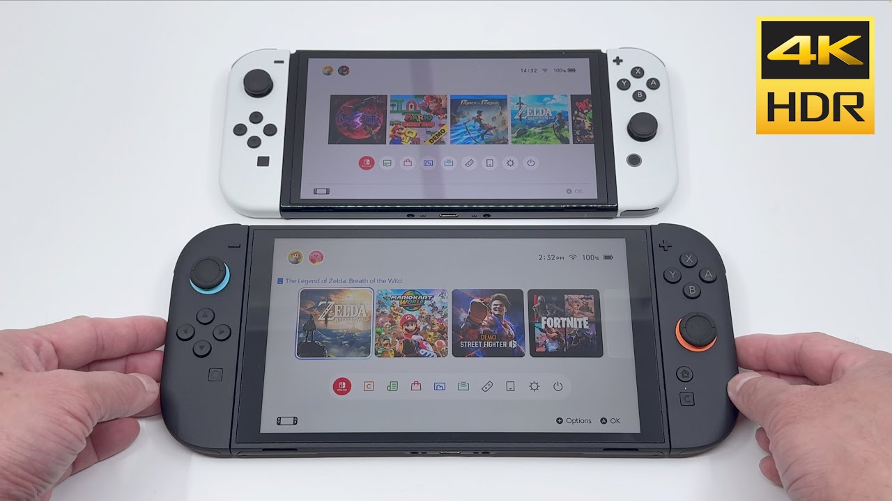 Nintendo Switch 2 vs Nintendo Switch OLED Size Comparison with Screens ...