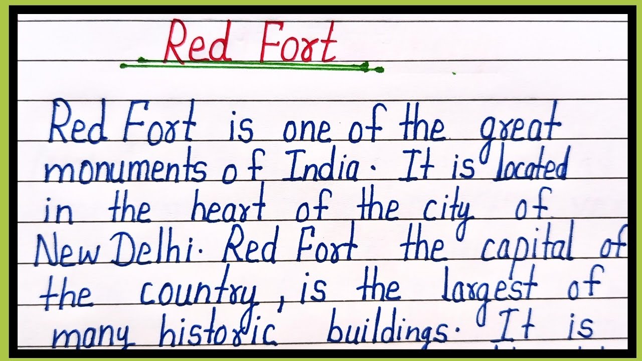 essay on red fort in english/lal kila par nibandh/paragraph on red fort ...