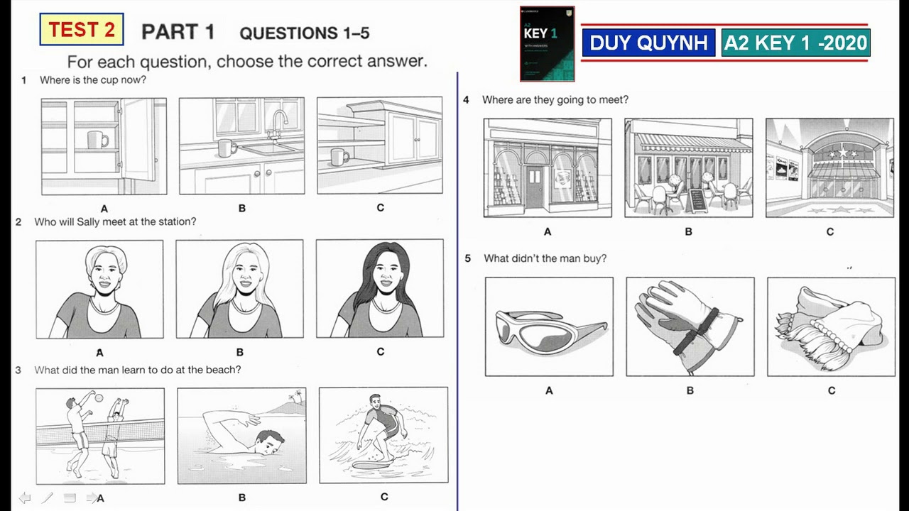 TEST2 PART1 - A2 KEY 1 - 2020 #ket2020test2part1 #ket2020 # ...