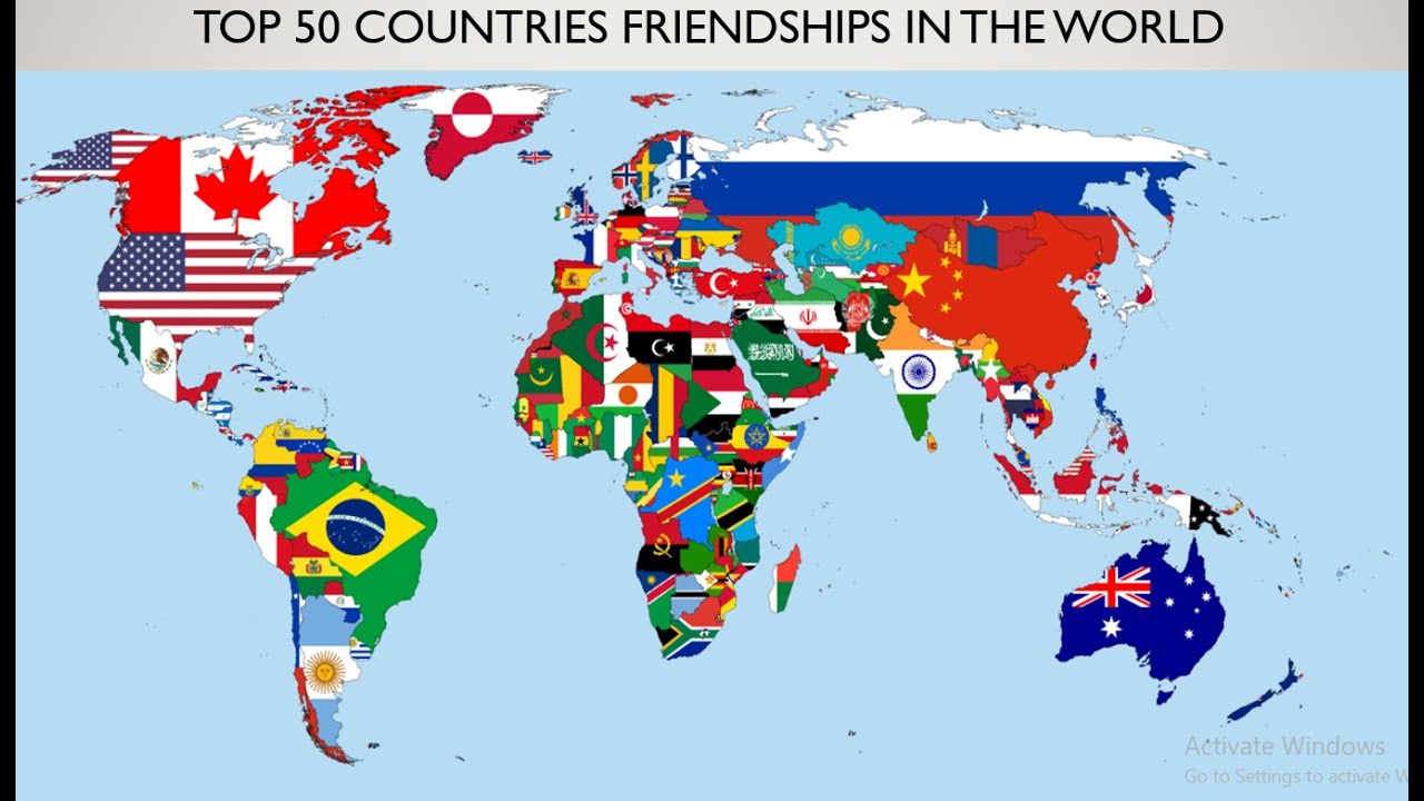 Top 50 countries friendships in the world l 50 facts - YouTube