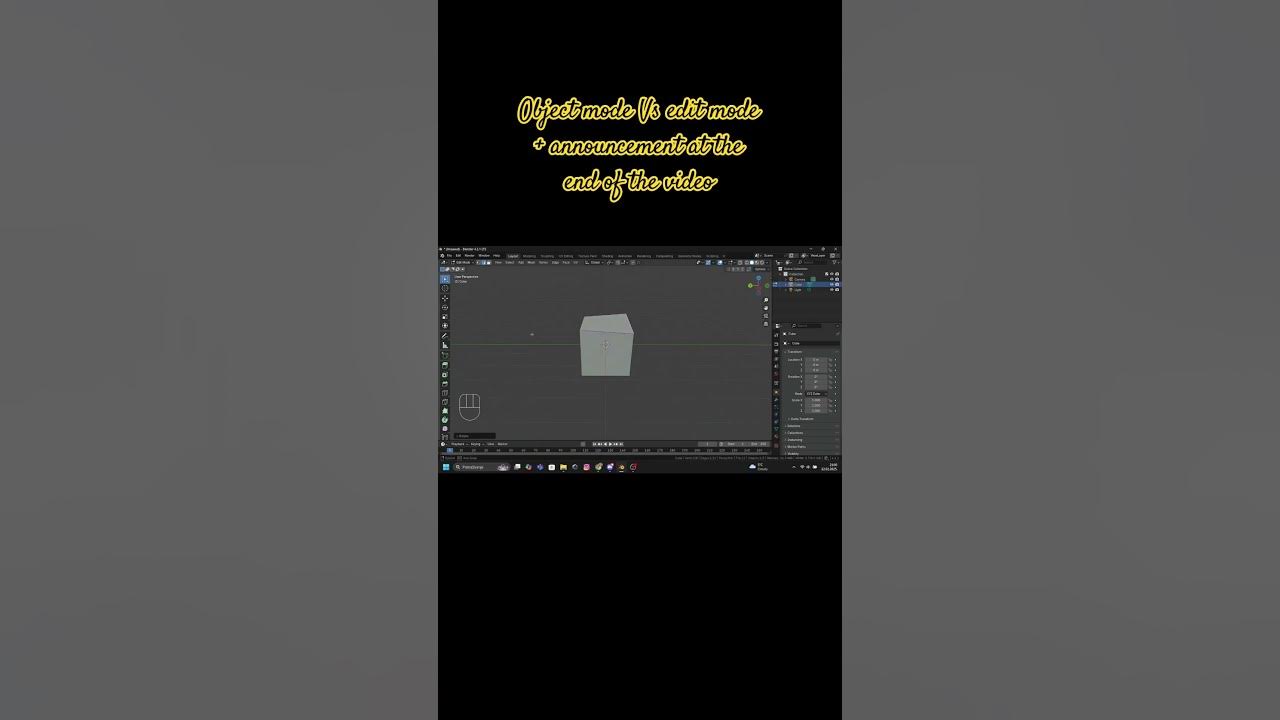 Difference between object and edit mode in Blender + announcement #b3d #blender3d - YouTube