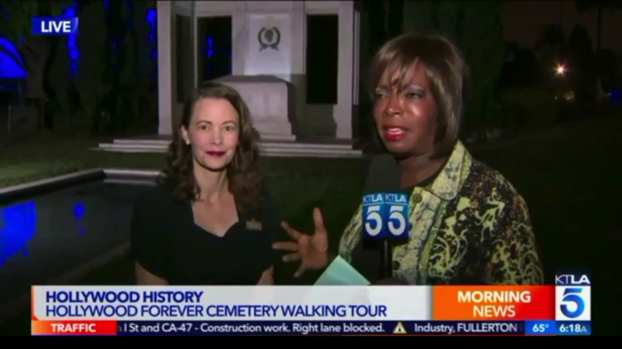 Gayle Anderson KTLA at Hollywood Forever Cemetery 1 - YouTube