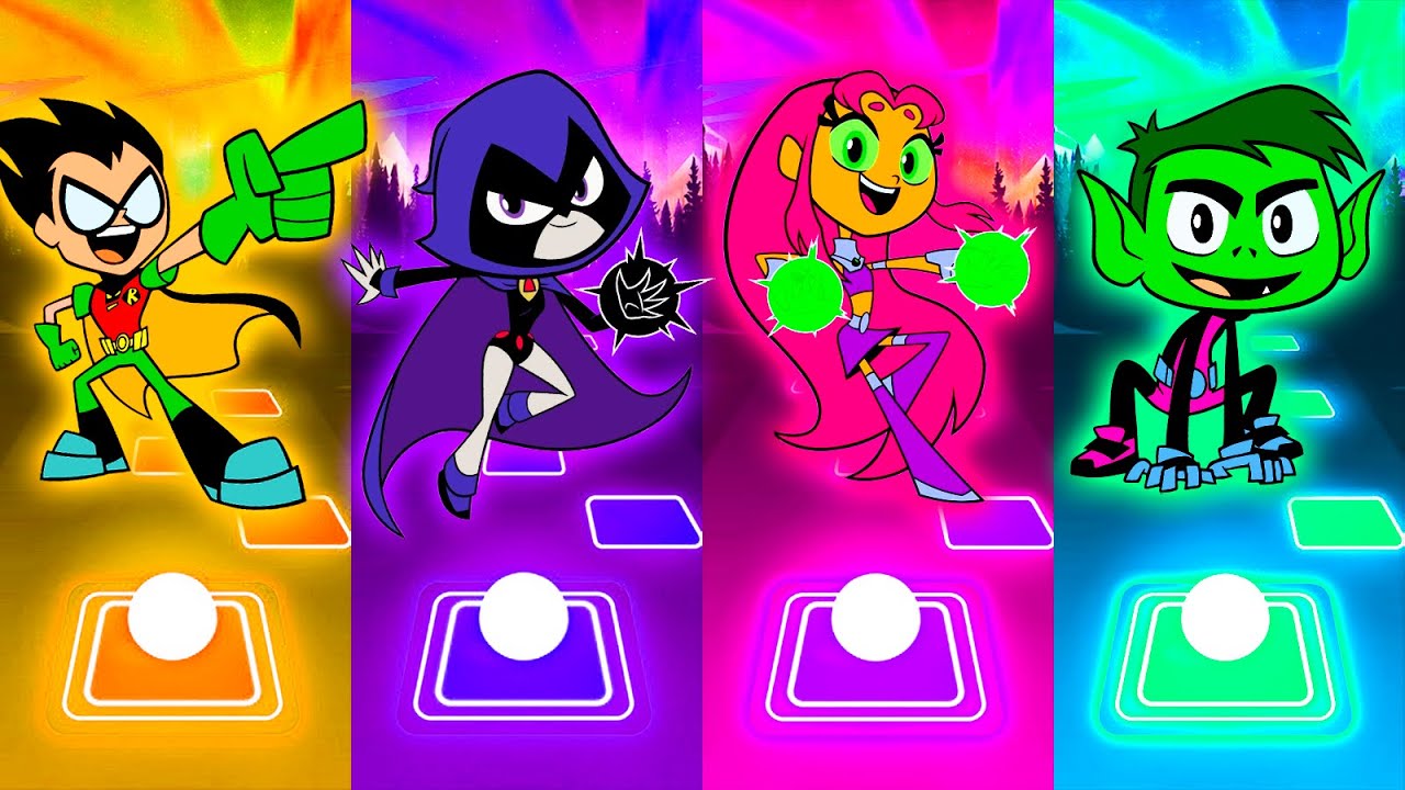 Teen Titans Go Team 👉 Robin vs Raven vs Starfire vs Beast Boy🔥 Tiles ...