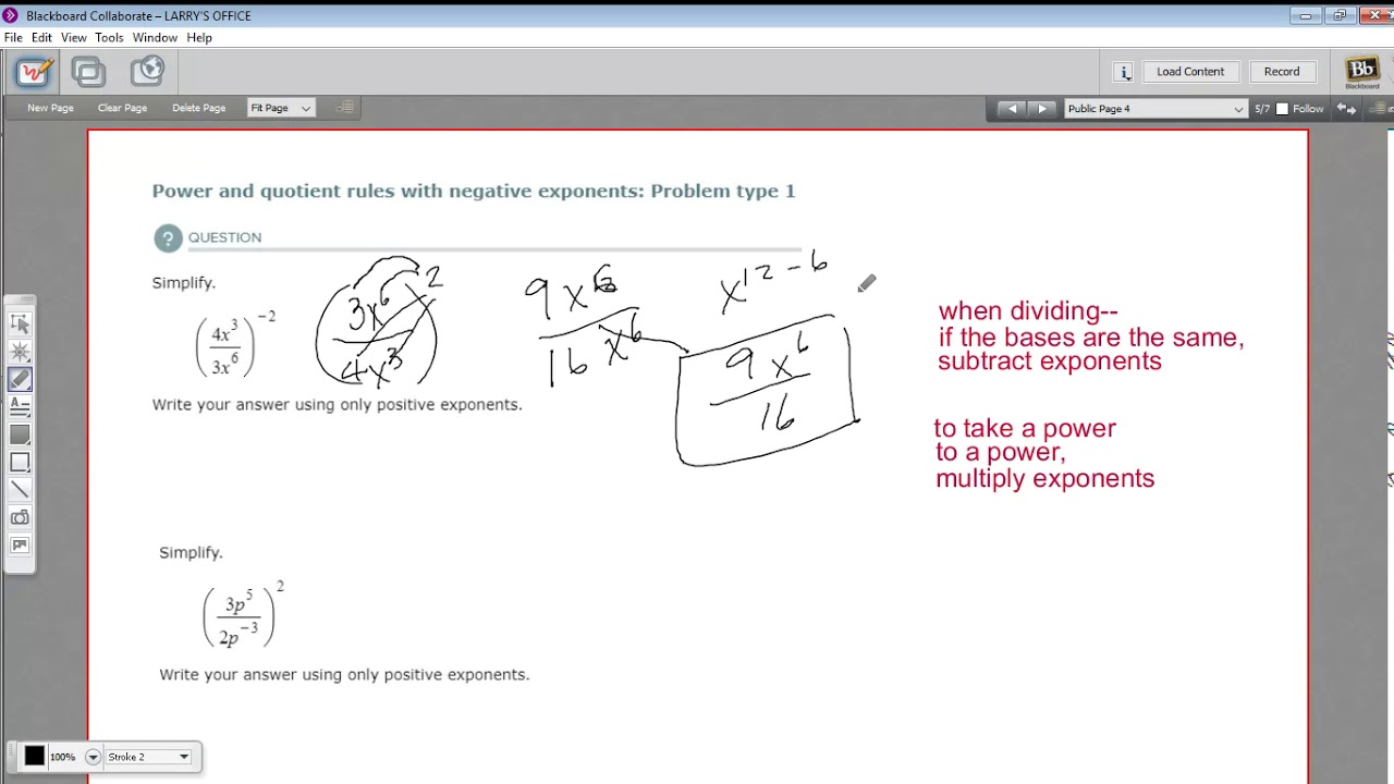 Power and quotient rules with negative exponents - problem type 1 - YouTube