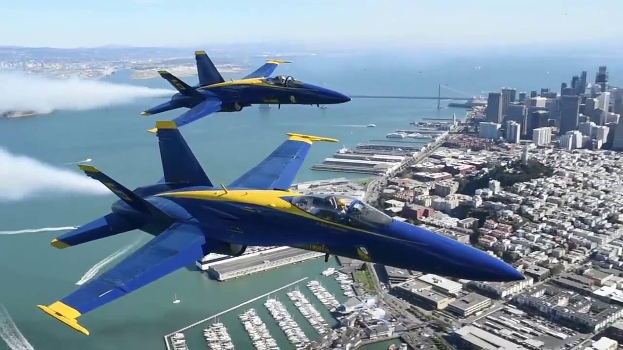 Blue Angels Smoke On over San Francisco - YouTube