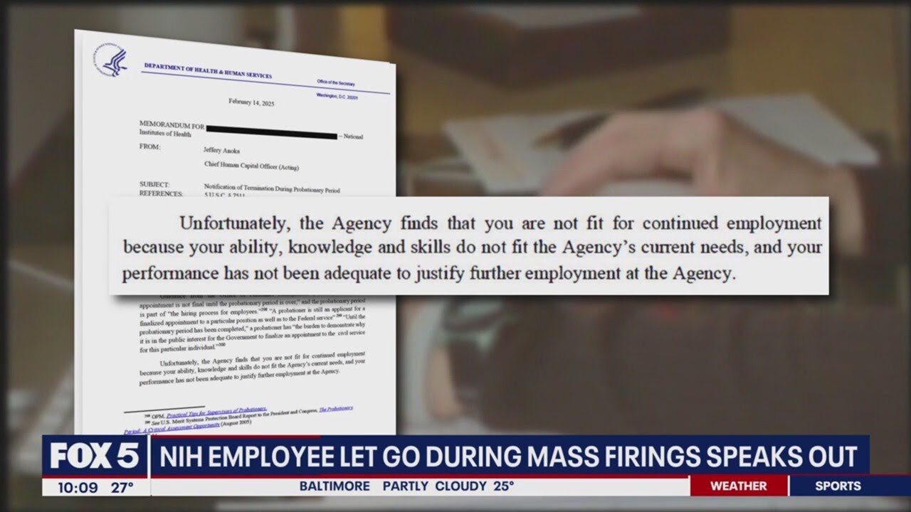 NIH employee terminated in mass layoff speaks out - YouTube