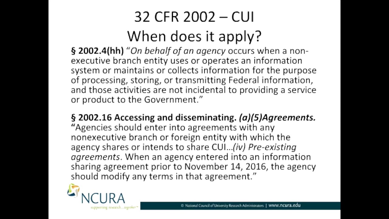 When is Controlled Unclassified Information (CUI) Applicable? - YouTube