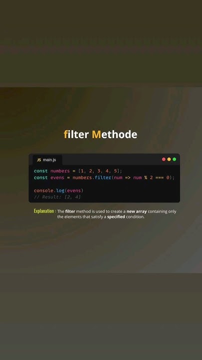 Javascript Filter Method Made Easy In 15 Seconds ⏱️ Javascript Codingtips Webdev 
