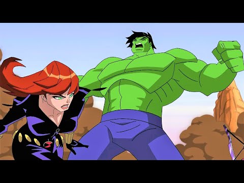 Hulk vs Hawkeye, Black Widow & gen Ross Army | The Avengers: Earth's Mightiest Heroes