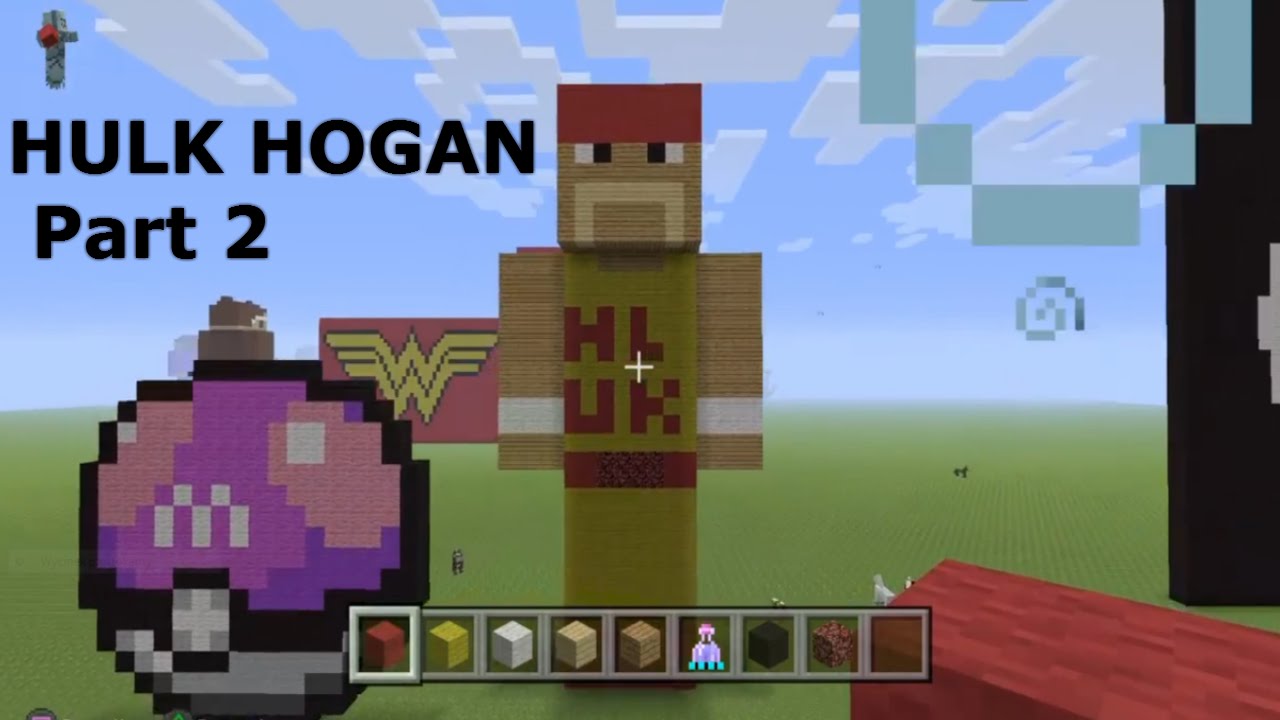 Minecraft Tutorial - How To Make WWE Hulk Hogan Statue Part 2 - YouTube