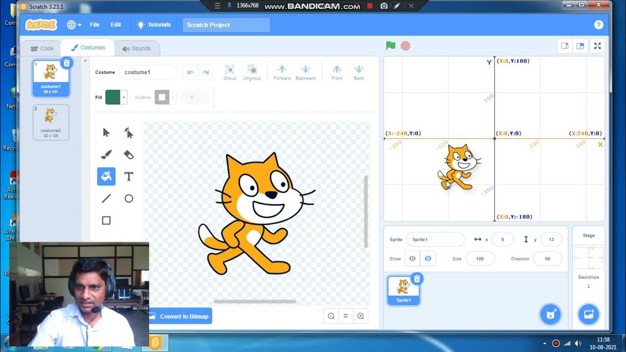 6 Scratch Stage x, y coordinates - YouTube