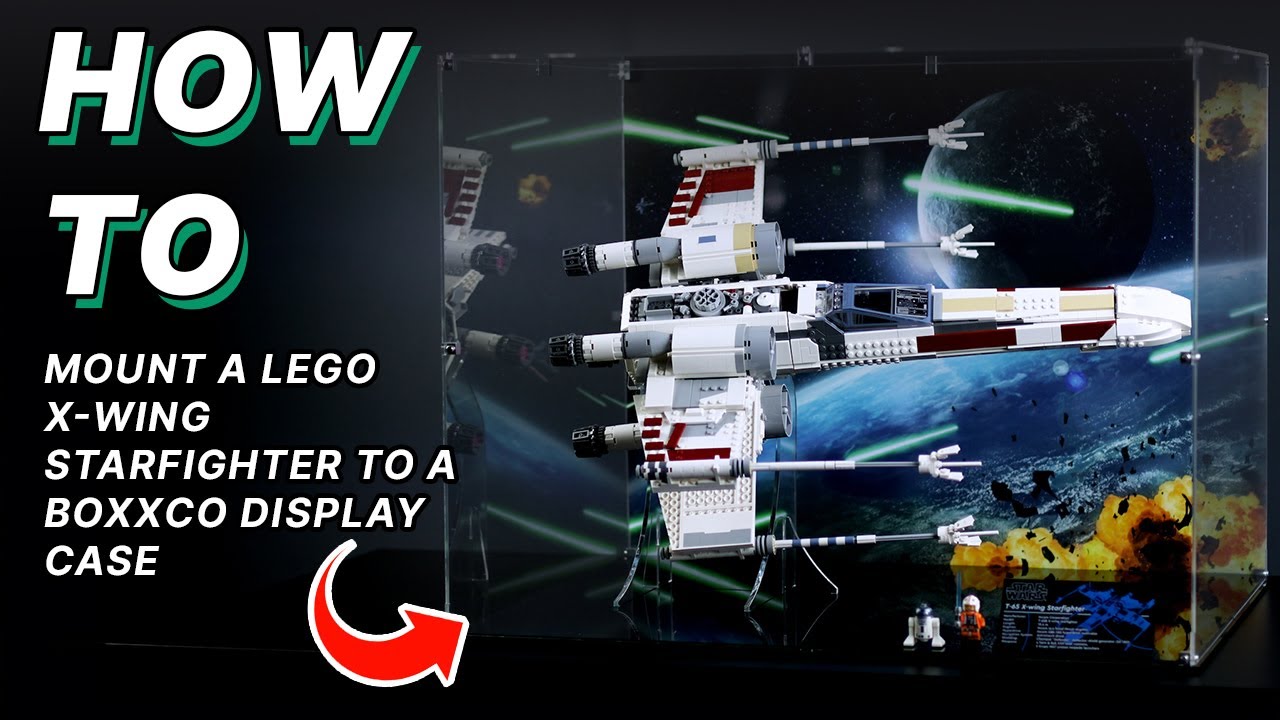 How To Mount A LEGO X-Wing Starfighter To A Boxxco Display Case - YouTube