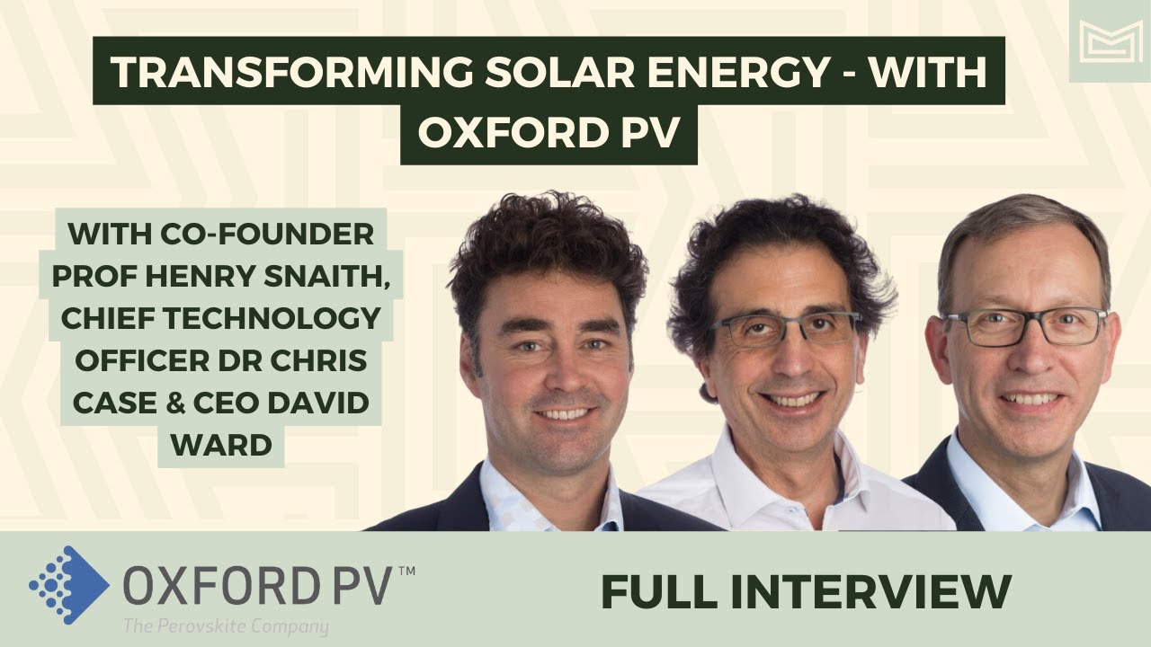 Transforming Solar Energy - With Oxford PV - YouTube
