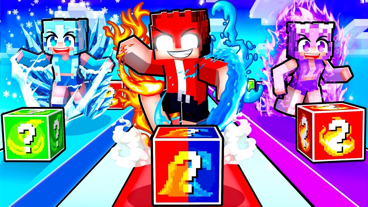 Playing a ELEMENTAL LUCKY BLOCK RACE in Minecraft! - YouTube