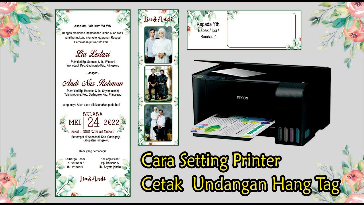Free Template Undangan Pernikahan Hang Tag - Proses Cetak - YouTube