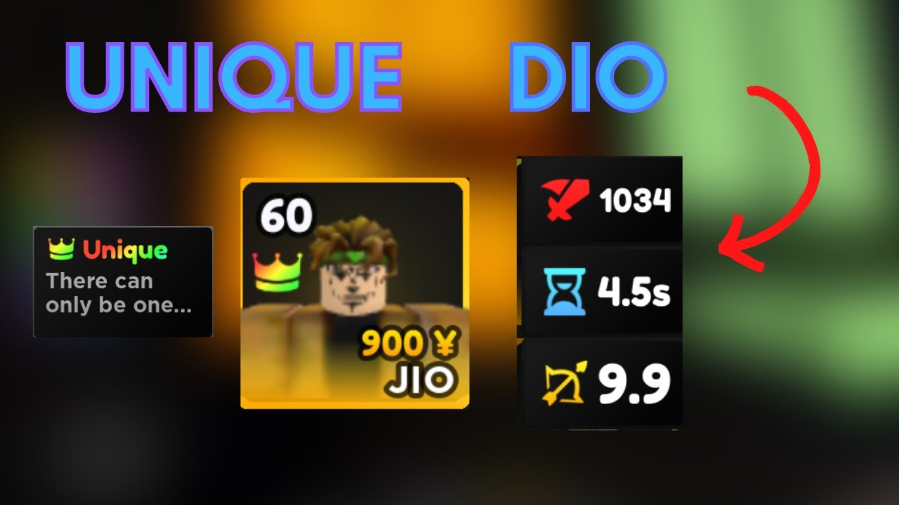 📈 UNIQUE DIO IS SO OP 👑 1K BASE 🤑 | Anime Adventures [Roblox] - YouTube