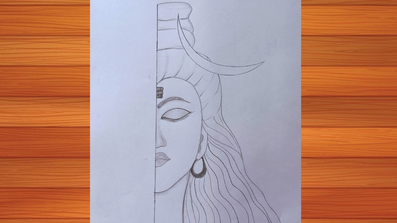 Shivratri special drawing / lord shiva face drawing / half face shiva ...
