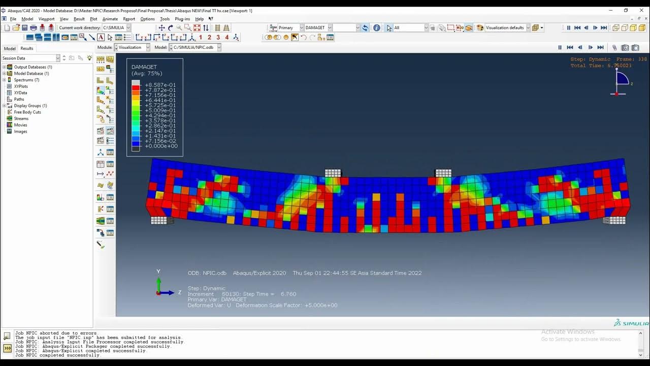 RC Beam Cracking in Abaqus Modeling - YouTube