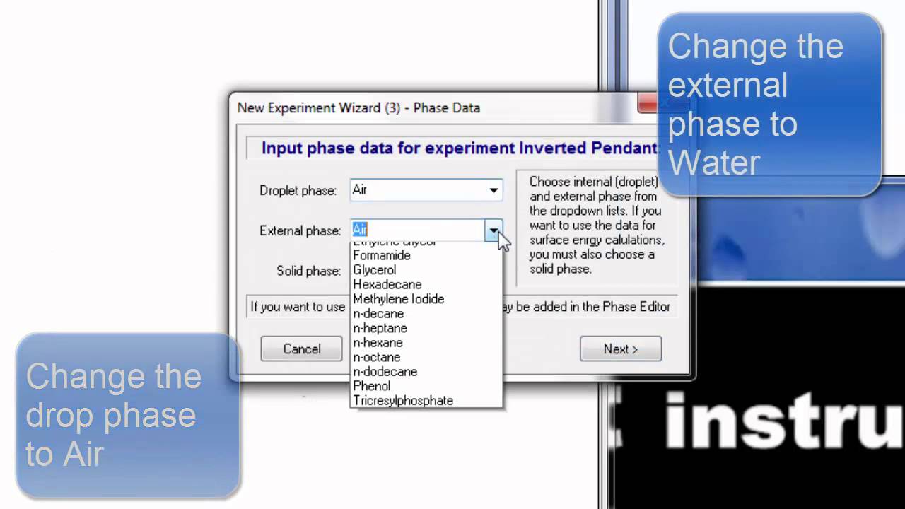 Surface Tension of Inverted Pendant Drop with DROPimage Advanced - YouTube