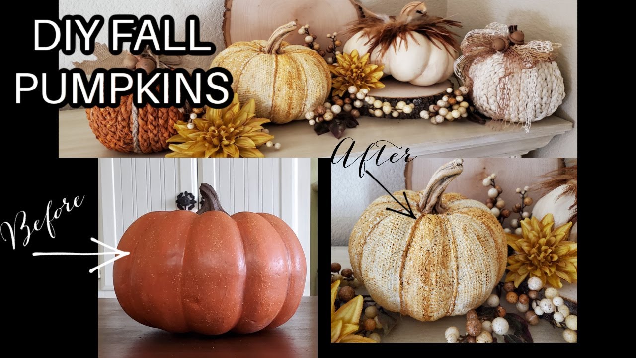 EASY DIY FALL PUMPKINS - FALL DECOR- FAUX PUMPKIN MAKEOVER - HIGH END ...
