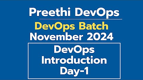 DEVOPS LIVE TRAINING *NOVEMBER 2024* BY PREETHI DOVALA - YouTube