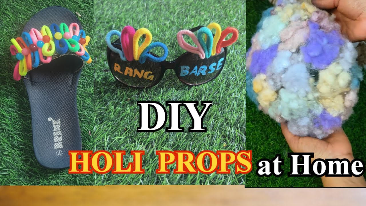 Quick and easy idea to make Holi props/Diy Holi props|Holi Slipper ...