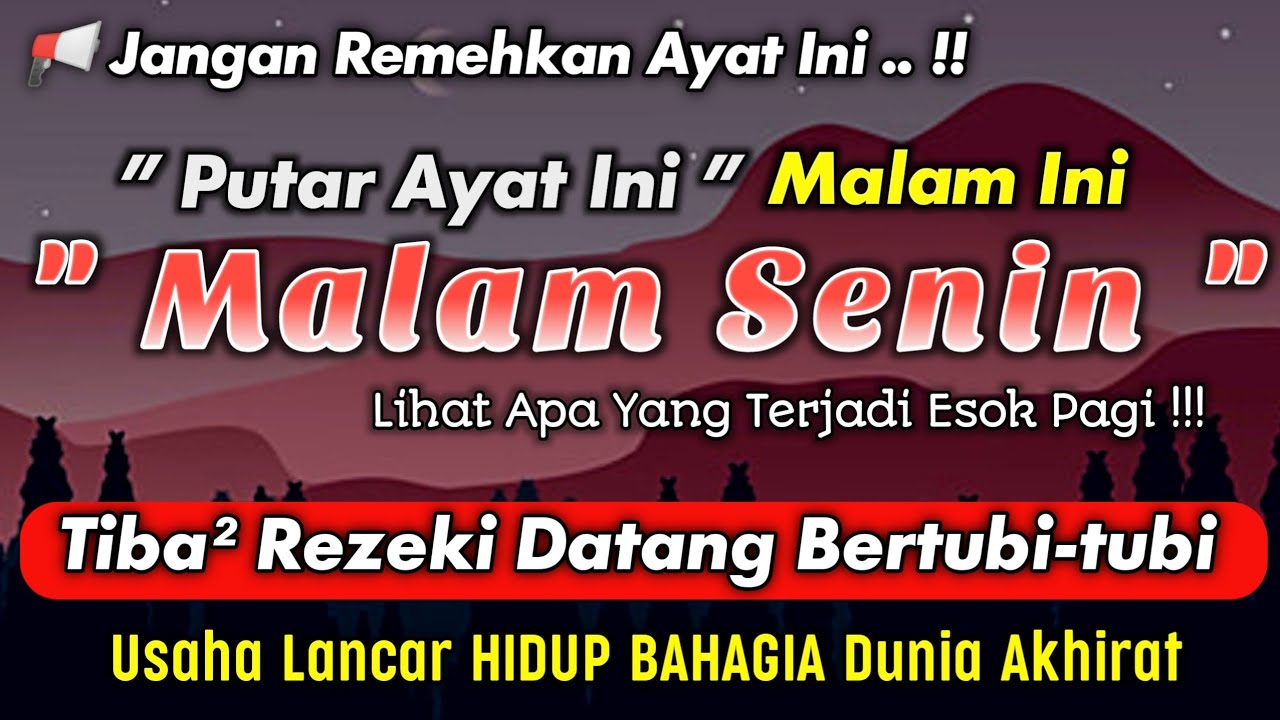 HANYA MALAM INI ‼️ Dzikir Mustajab Malam Senin InsyaAllah Rezeki ...