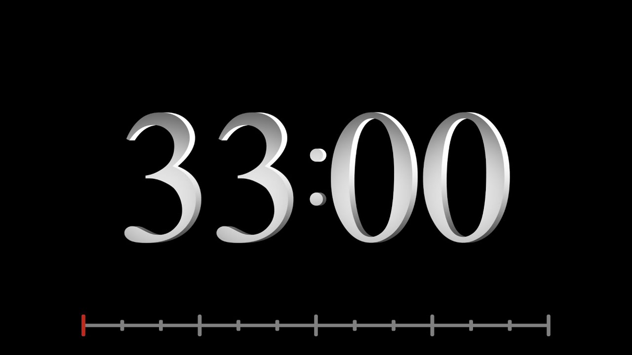 33 MIN TIMER & ALARM 1080p COUNTDOWN Timer is Time - YouTube