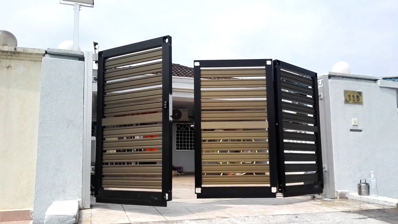 An Yu Smart Gate Semi Folding | 3 Panels - S101 (front view) - YouTube