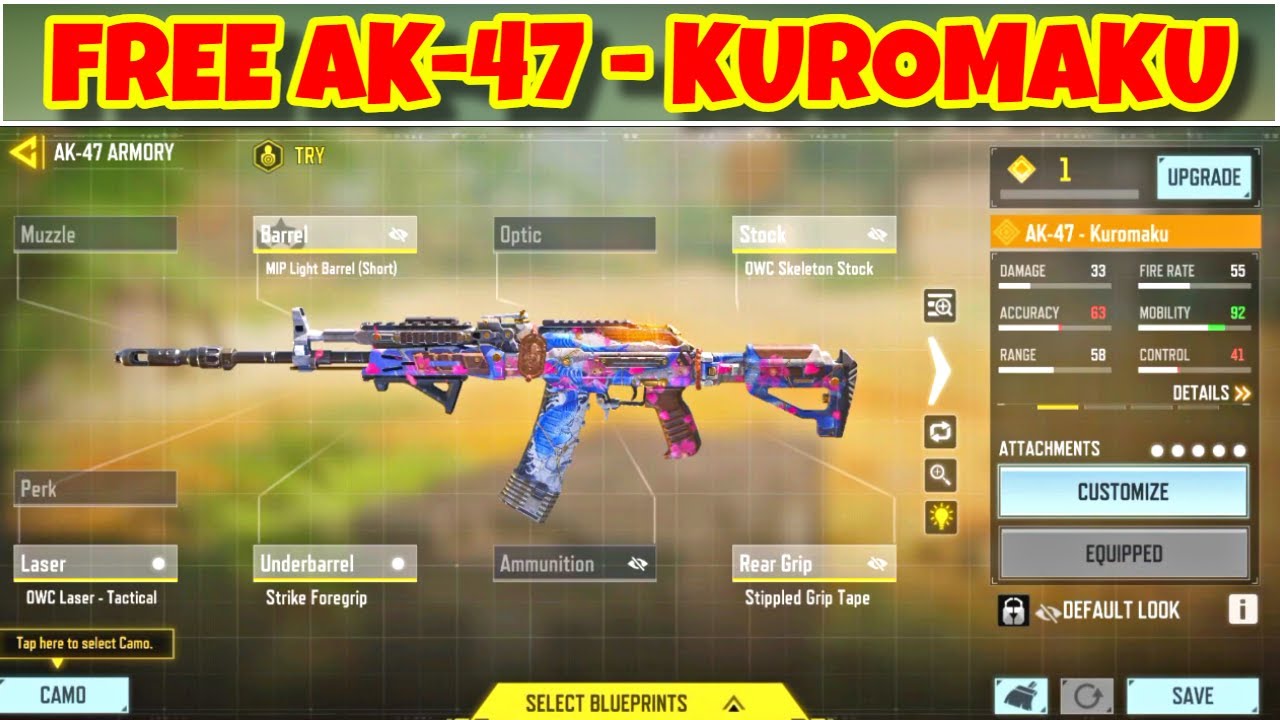 AK-47 - KUROMAKU FREE Legendary Weapon Season 5 CODM Test Server | COD ...