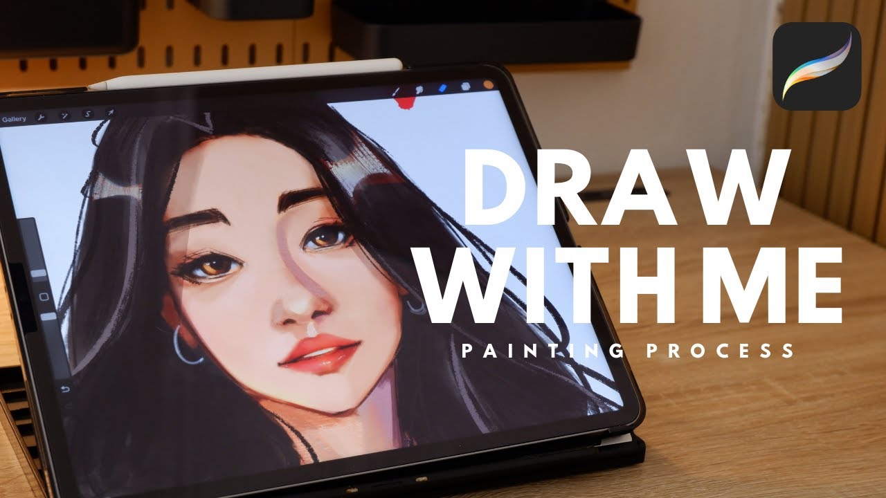 Draw With Me 🎧 | Proses Gambar Digital Portrait yang Santai | Digital ...