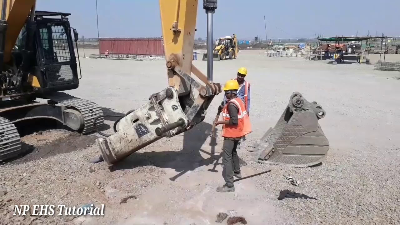 How to change bucket to breaker in poclain ? - np ehs tutorial - YouTube