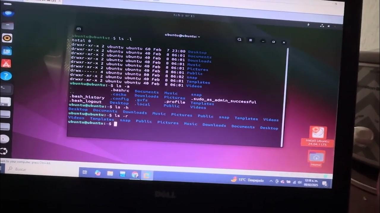 Ejecutando comandos ls en Linux UBUNTU.-mirna Johanna Guzmán Rodríguez - YouTube