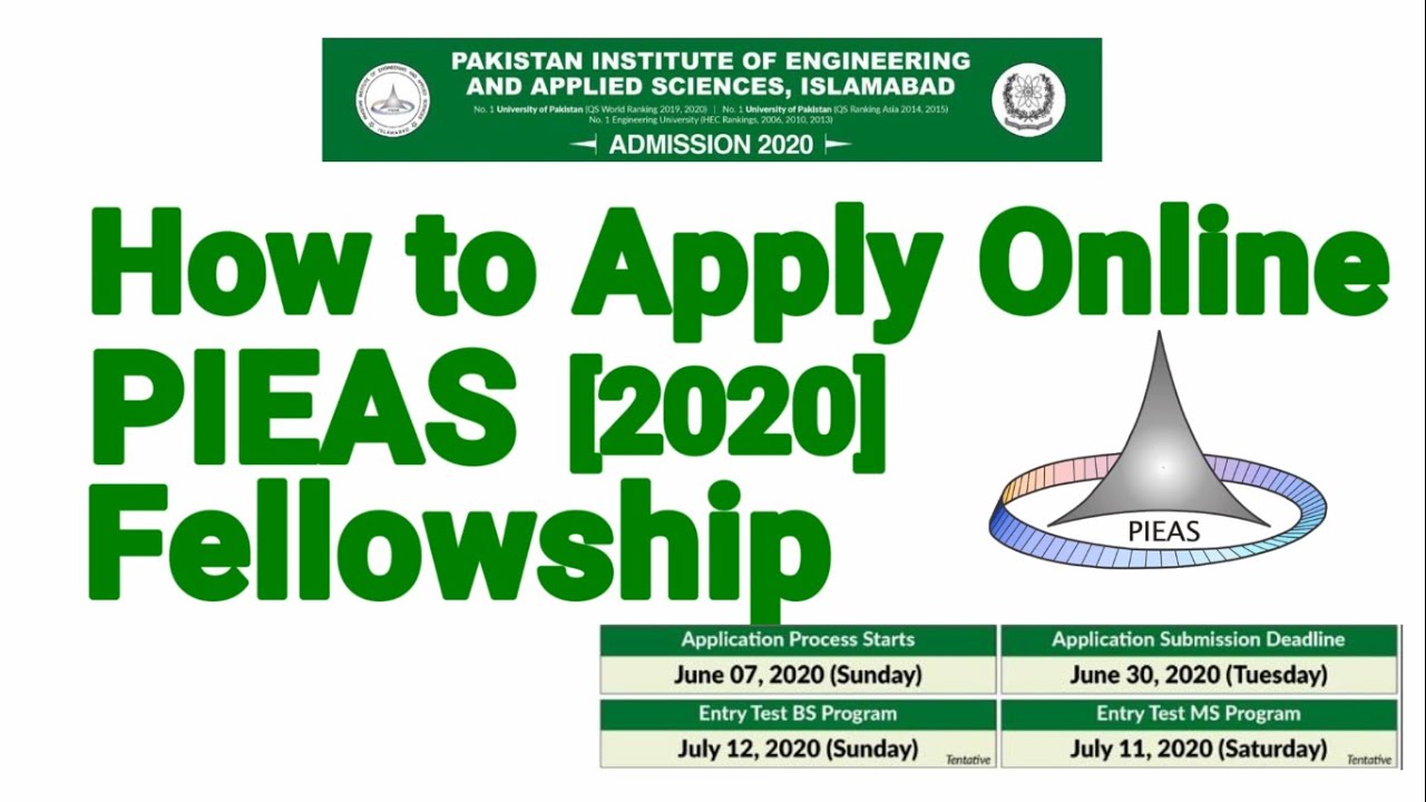 How to apply online for PIEAS UNIVERSITY Fellowship [Fall-2020]. Online ...