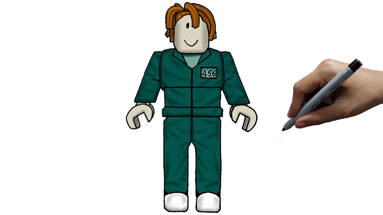 How to draw bacon hair squid game suit roblox - YouTube