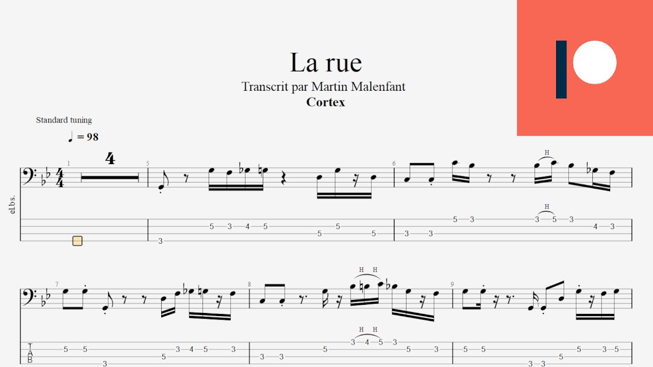 Cortex - La rue (bass tab) - YouTube