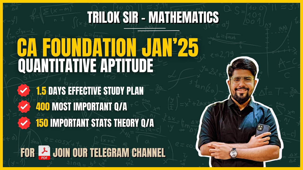 How to Revise Maths, LR & Stats (QA) in Last 1.5 days ? I CA FOUNDATION ...