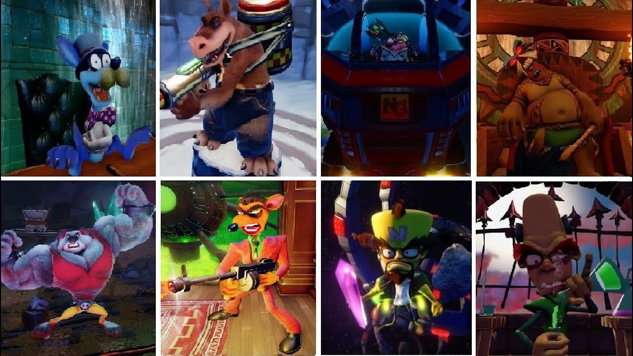 crash bandicoot n. sane trilogy all bosses - YouTube