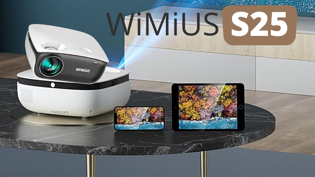 WiMiUS S25 HD Mini Projector | Wireless Mirroring, 300" Big Screen ...