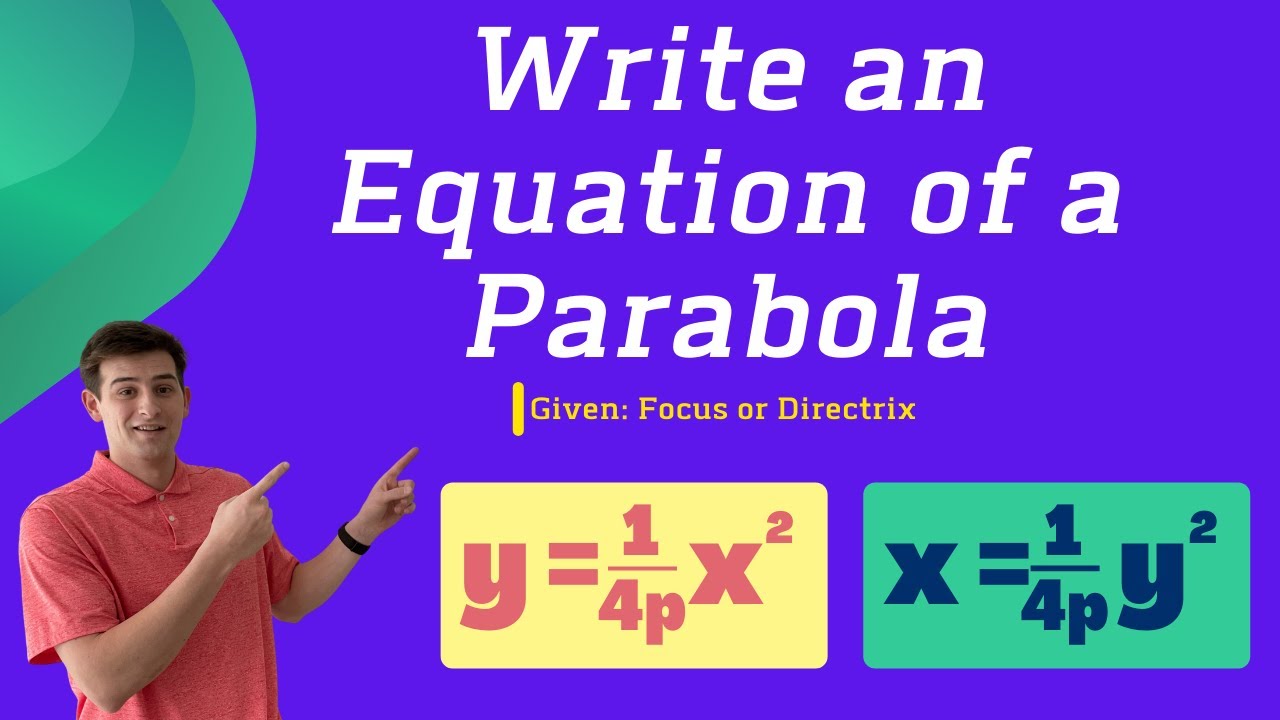 Write the Equation of a Parabola with Focus or Directrix - YouTube