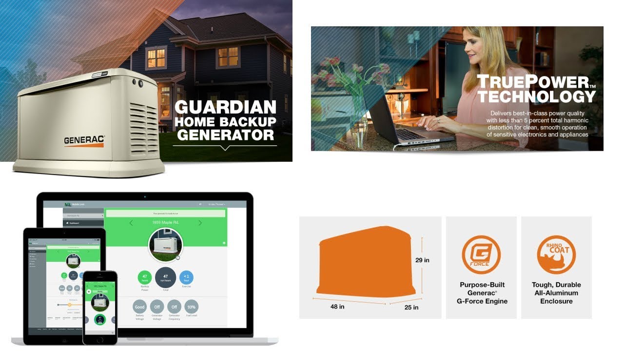 Generac Guardian Series Air-Cooled Standby Generator with Wi-Fi ...