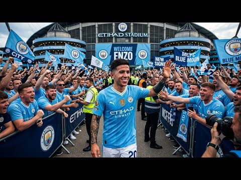 ENZO FERNANDEZ GETS HEROES' WELCOME AT MAN CITY! 😱 €125M CHELSEA EXIT COMPLETED!