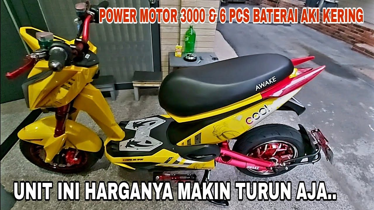 Harga Unitnya Makin Turun, Electrikebike Merek COOL Model Badak Warna Kuning Sporty - YouTube