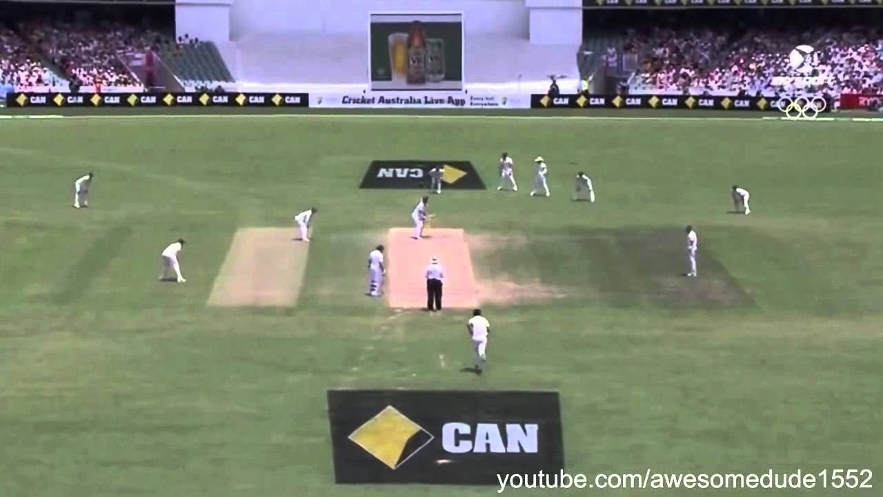Mitchel Johnson Clean Bowls Jimmy Anderson with special message - YouTube