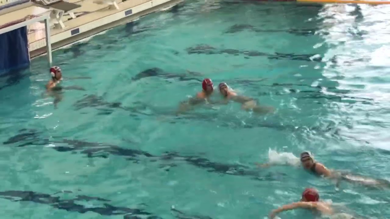 Water polo set front water finish - YouTube